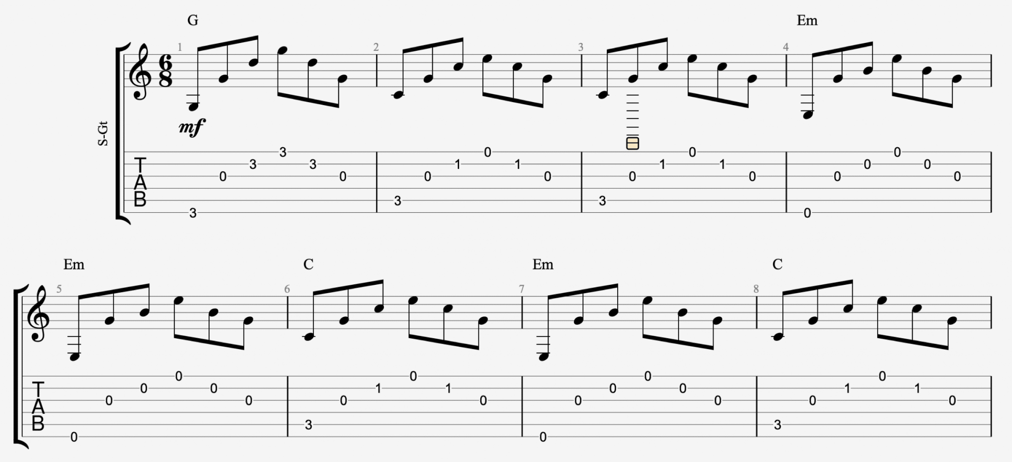 Beginner Fingerpicking Exercises with GuitarPro files | Learn Fingerpicking